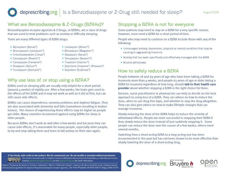 Deprescribing Information Pamphlets - Deprescribing.org